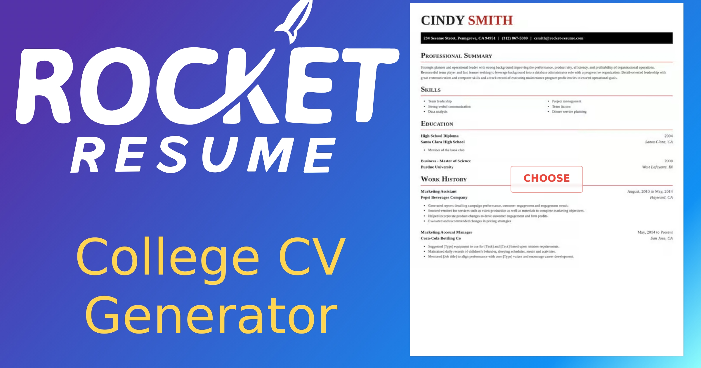 Generate Your CV, Free Templates & Examples | Rocket Resume