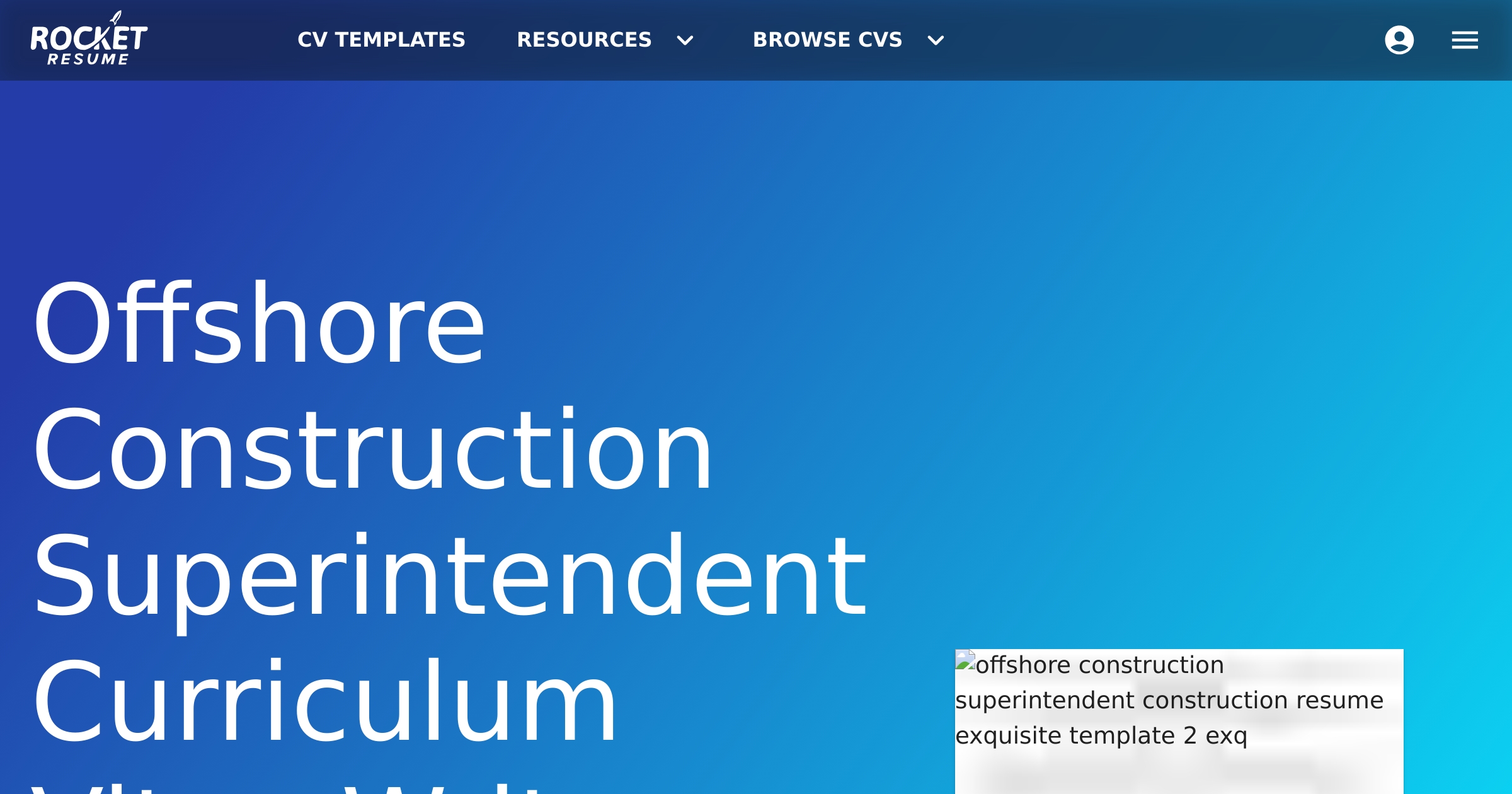 Offshore Construction Superintendent CV Writer | Rocket Resume