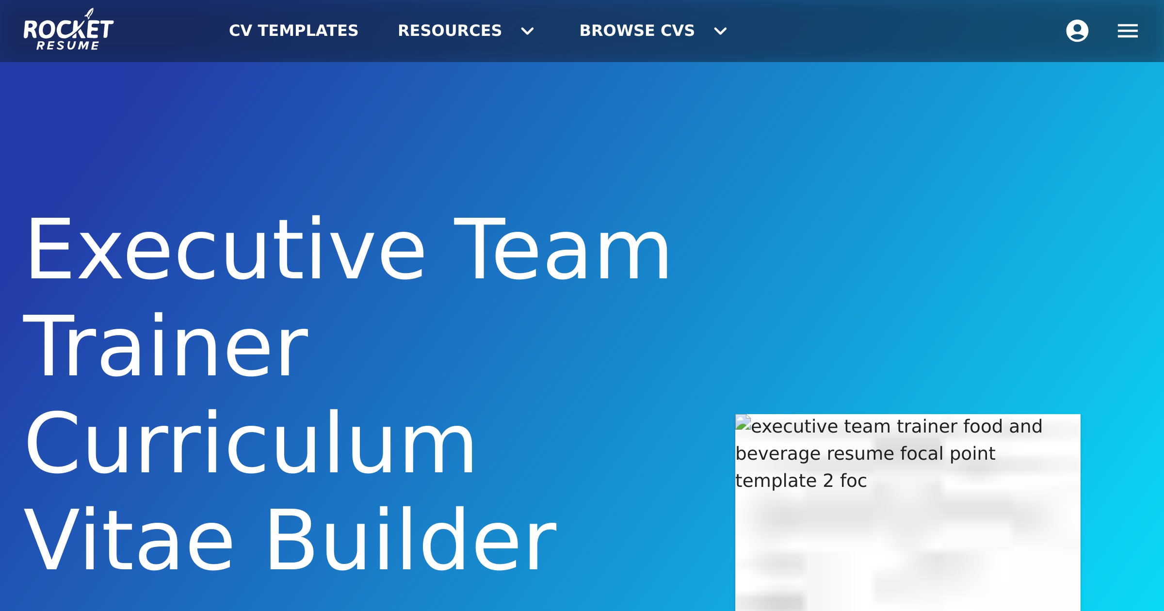 Executive Team Trainer CV Builder | Rocket Resume