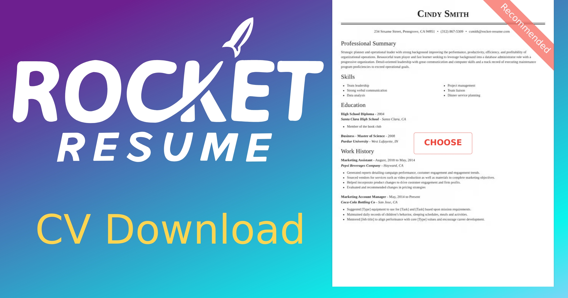 Build Your CV, Free Templates & Examples | Rocket Resume