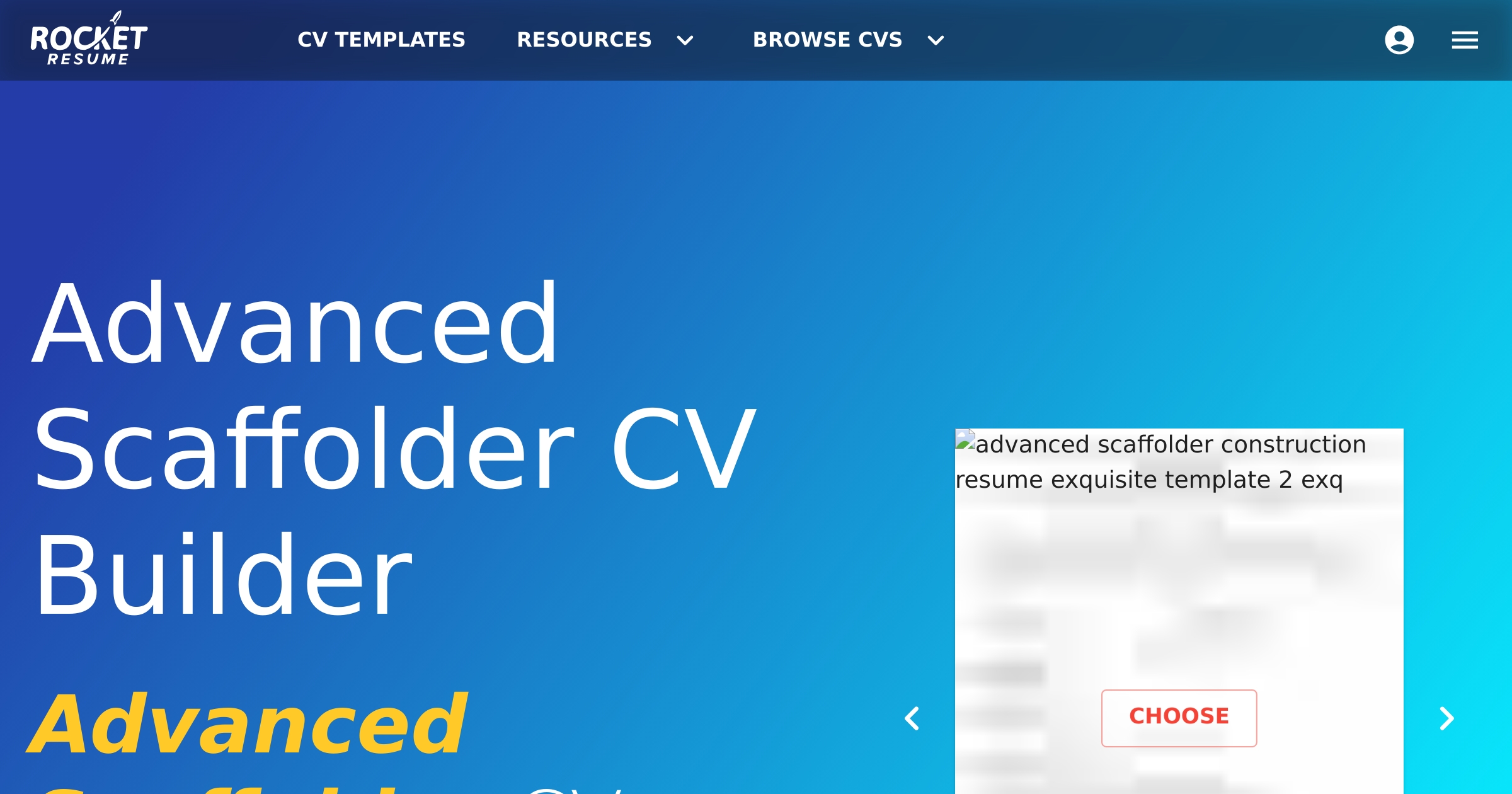 Advanced Scaffolder CV Builder | Rocket Resume