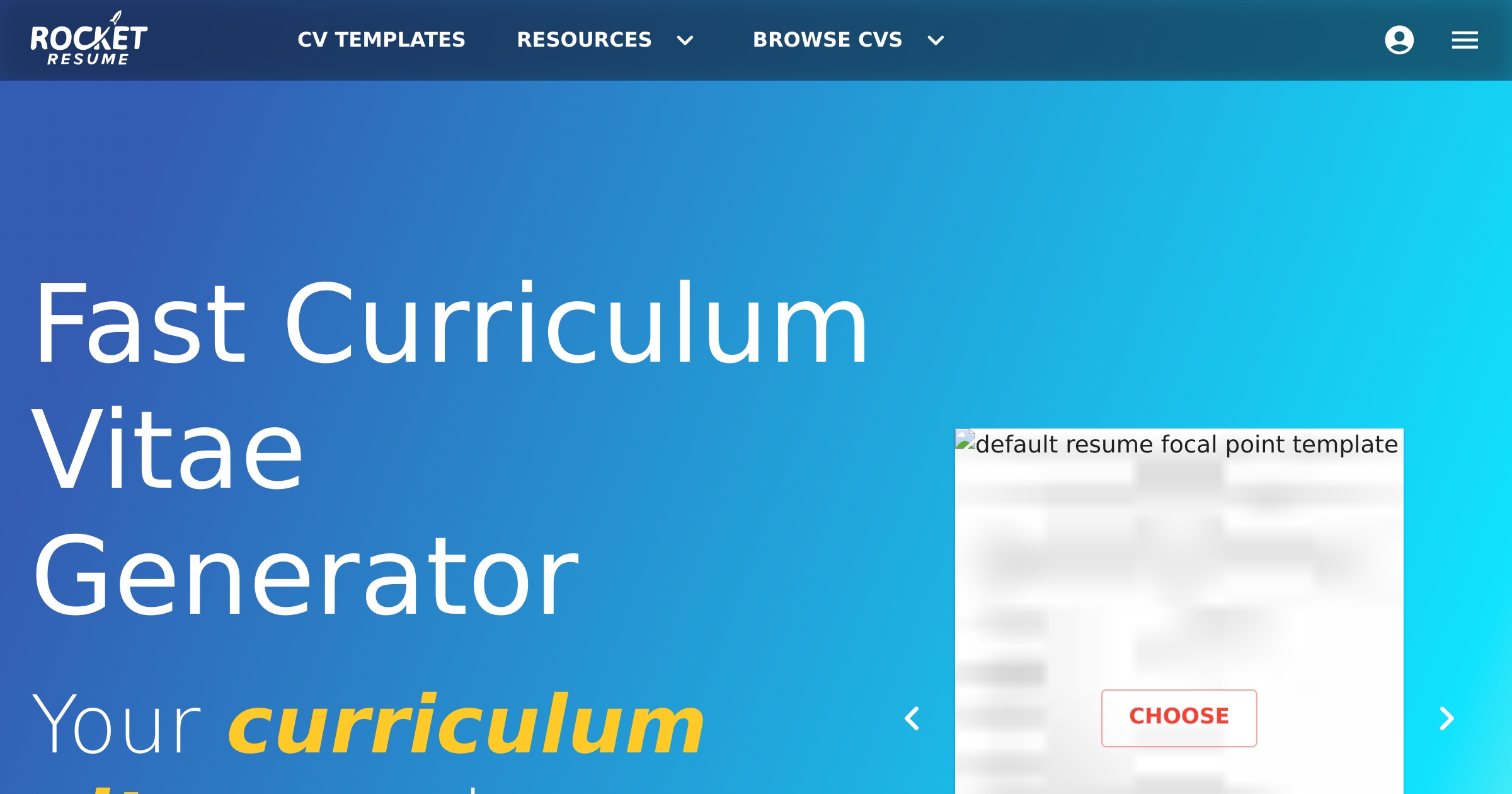 Generate Your CV, Free Templates & Examples | Rocket Resume