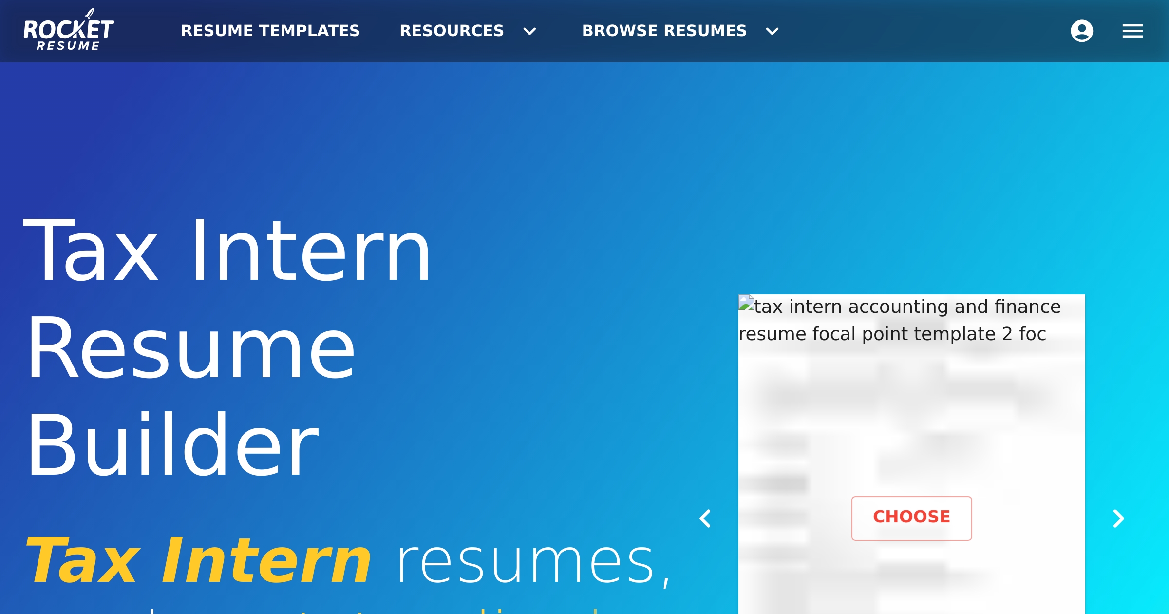 Tax Intern Resume Builder | Rocket Resume