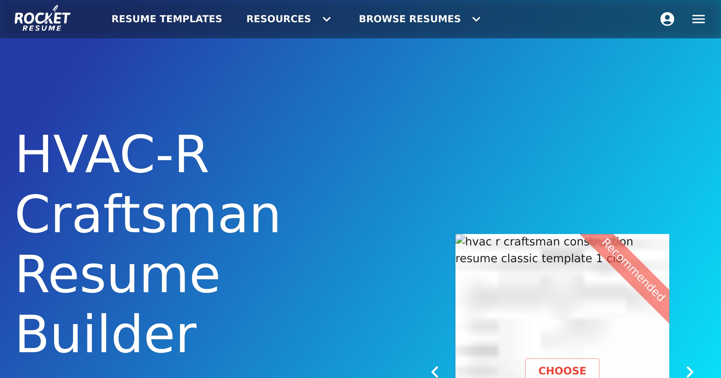 HVAC-R Craftsman Resume Builder | Rocket Resume