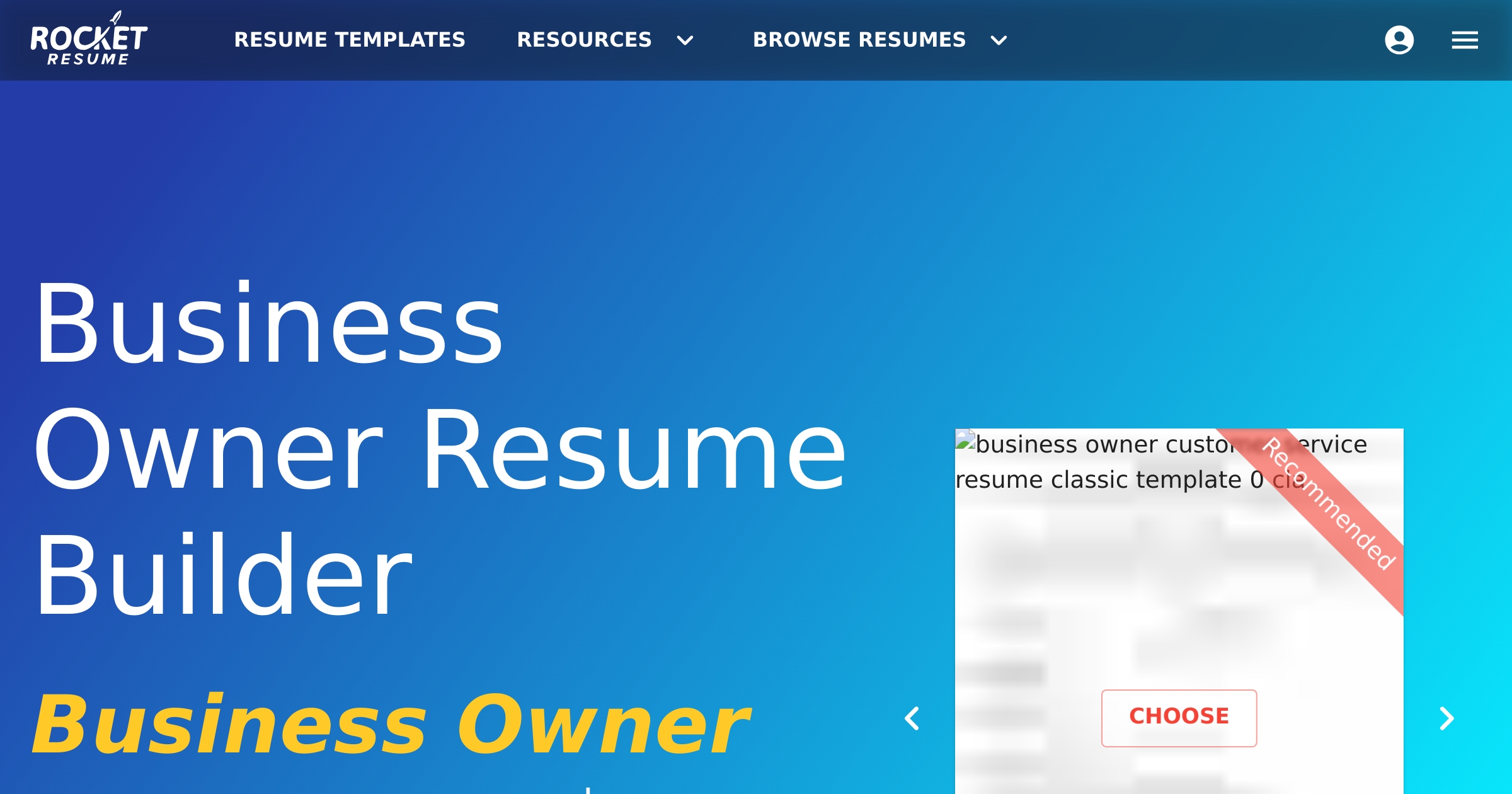 Business Owner Resume Builder | Rocket Resume