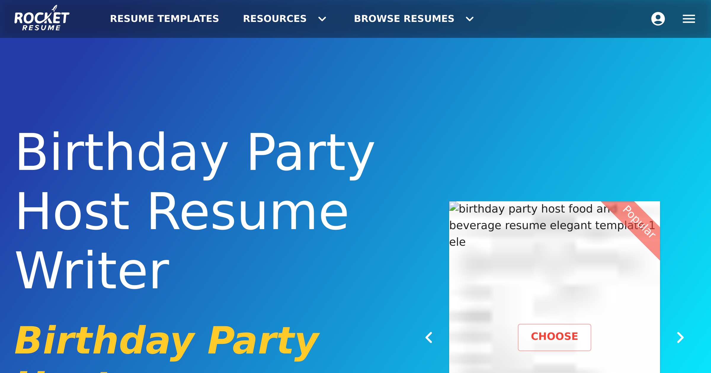 Birthday Party Host Resume Writer | Rocket Resume