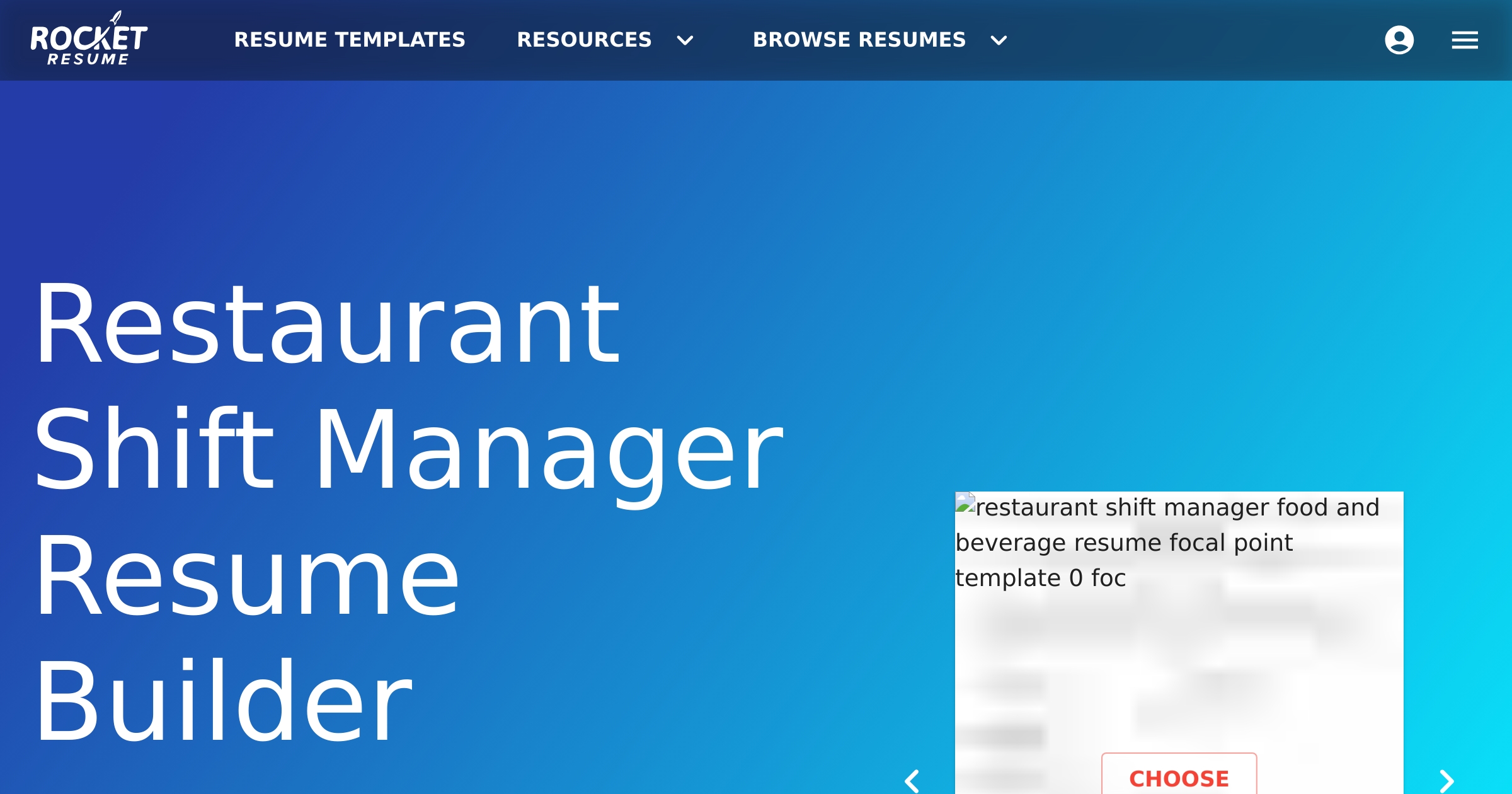 Restaurant Shift Manager Resume Builder | Rocket Resume