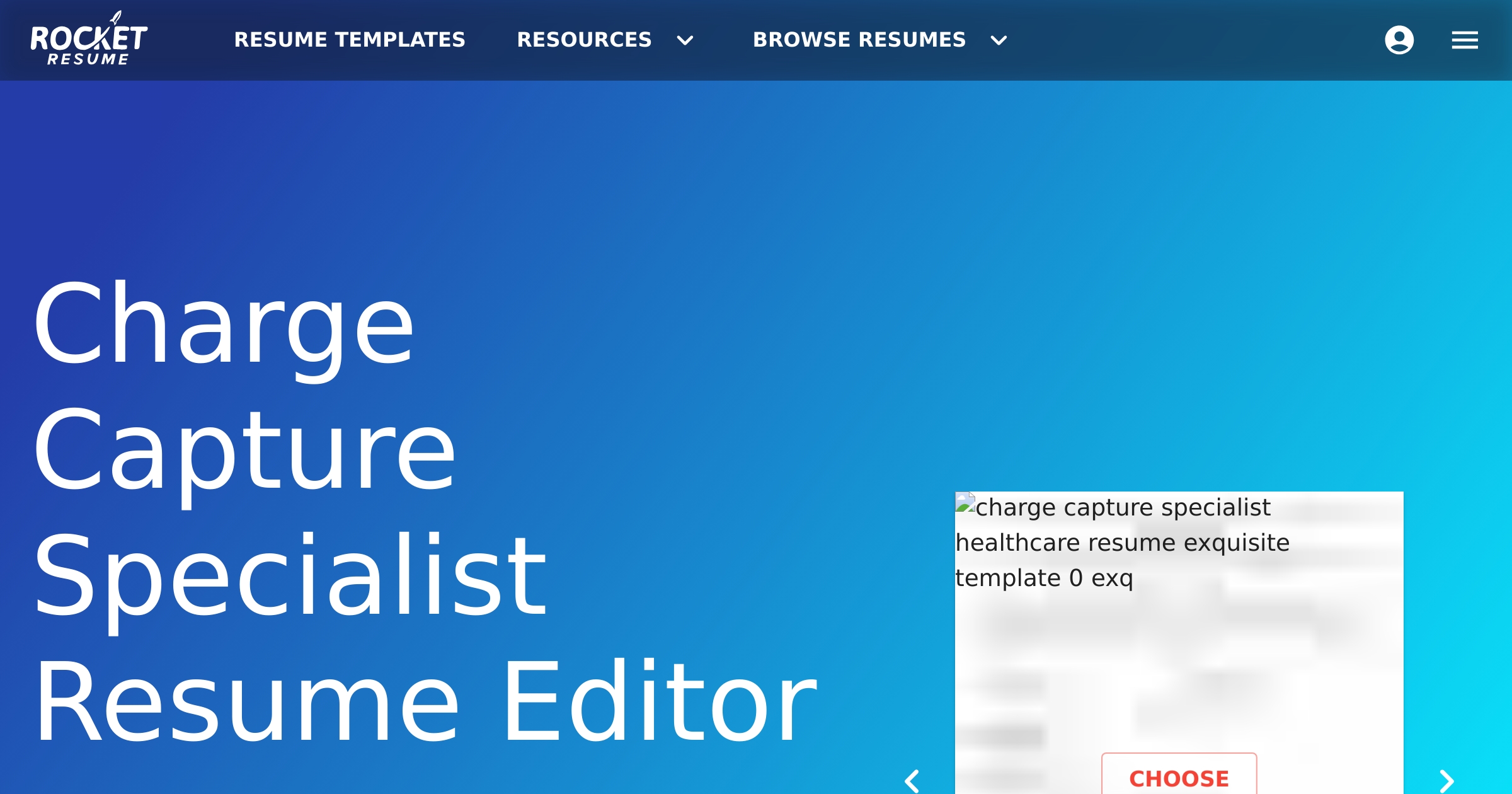 Charge Capture Specialist Resume Editor | Rocket Resume