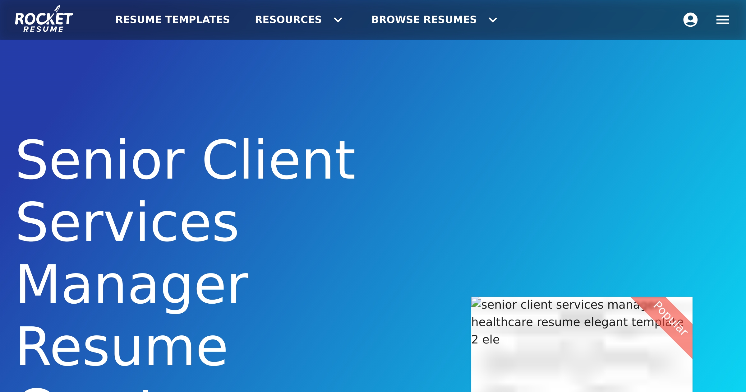 Senior Client Services Manager Resume Creator | Rocket Resume