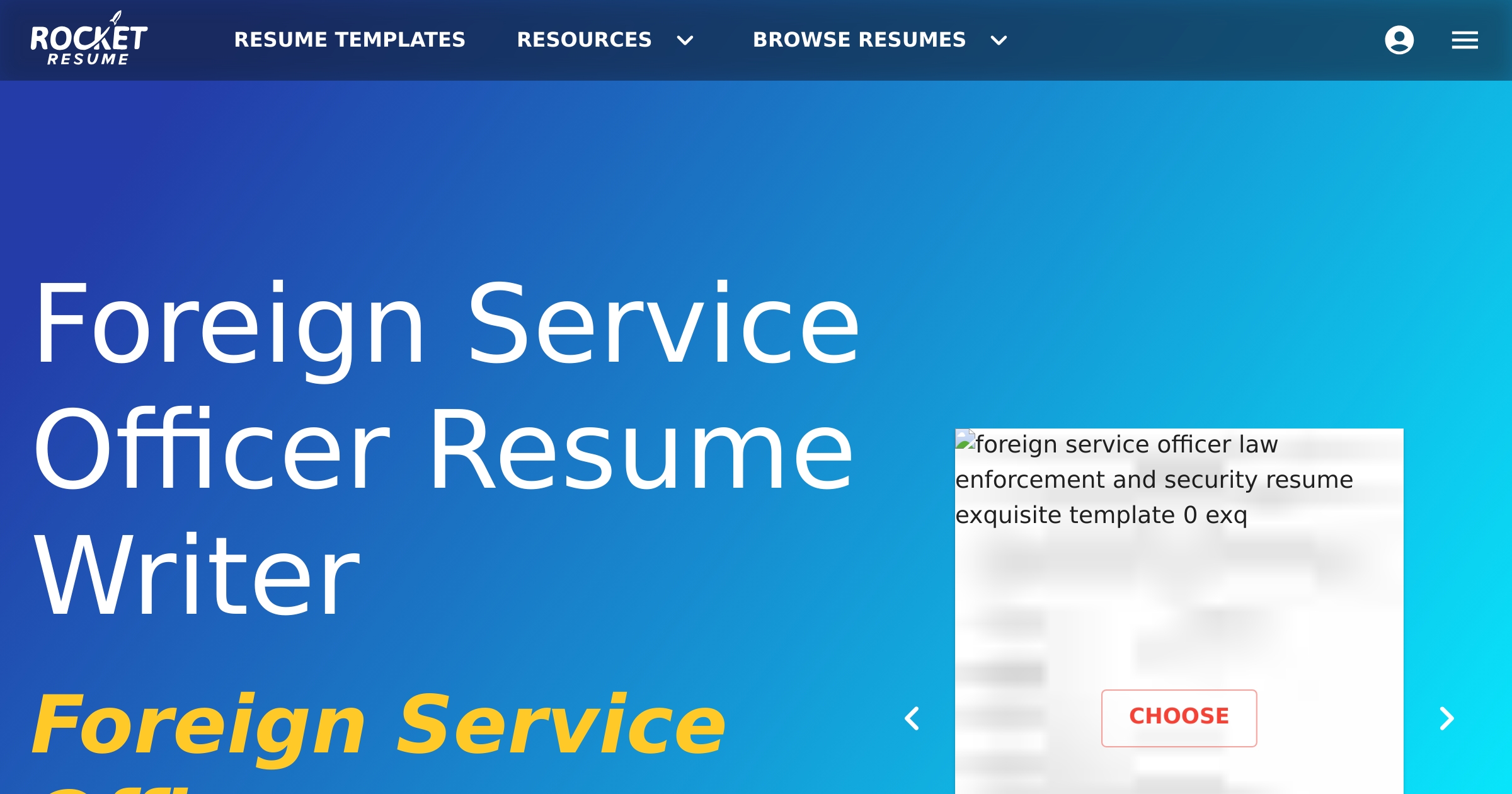 Foreign Service Officer Resume Writer | Rocket Resume