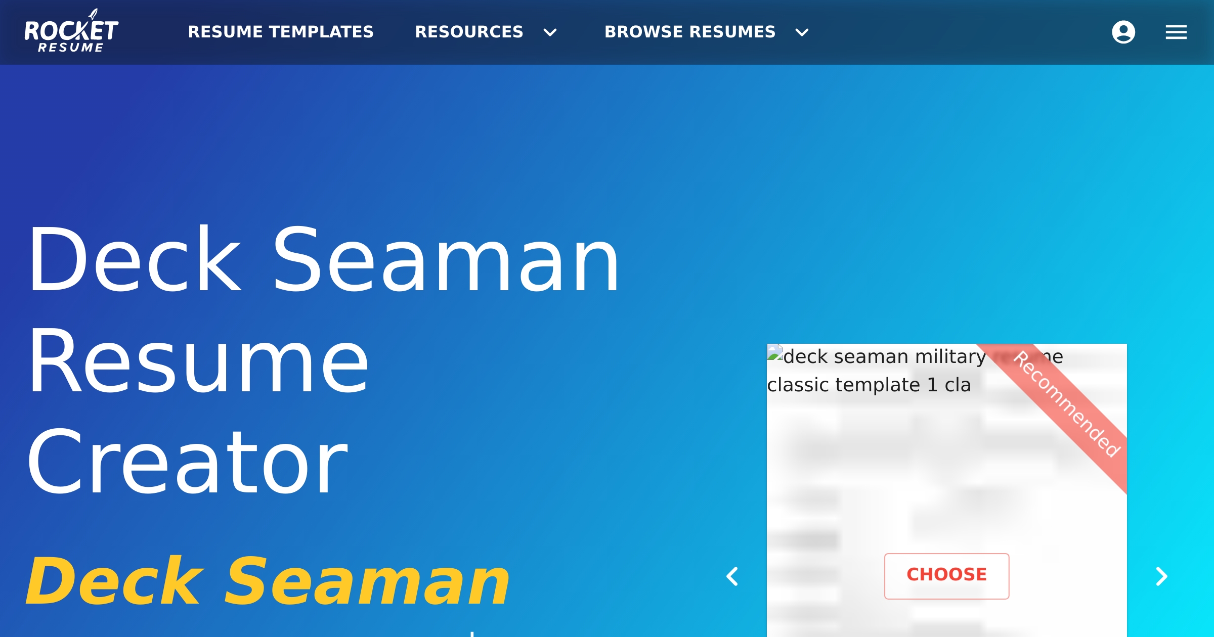 Deck Seaman Resume Creator | Rocket Resume