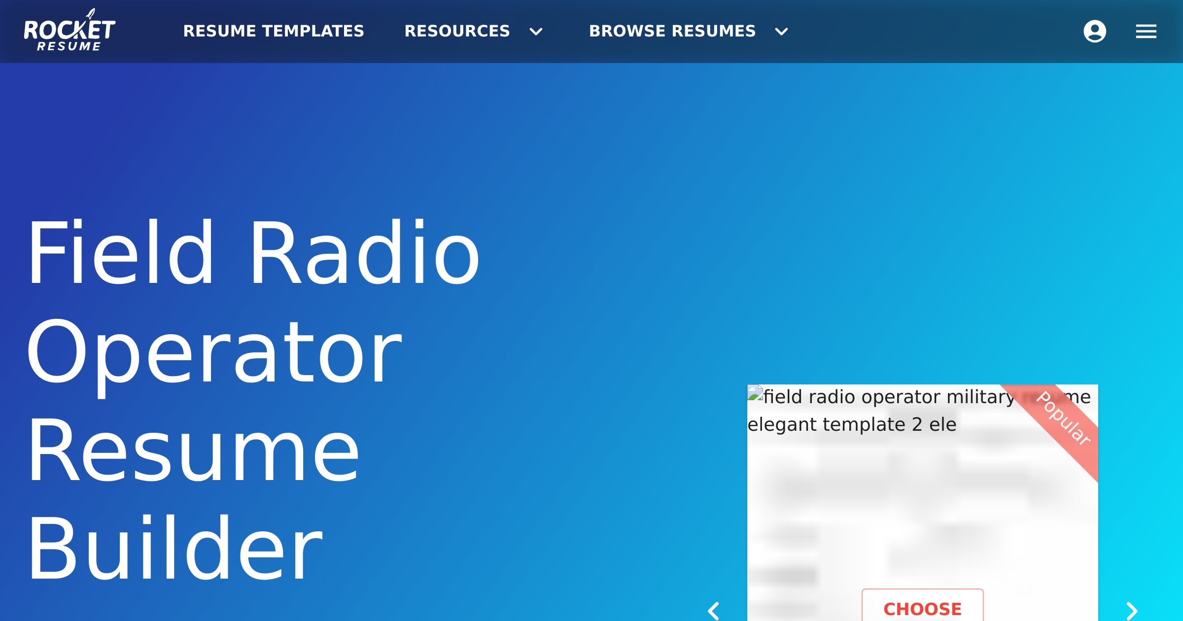 Field Radio Operator Resume Builder | Rocket Resume