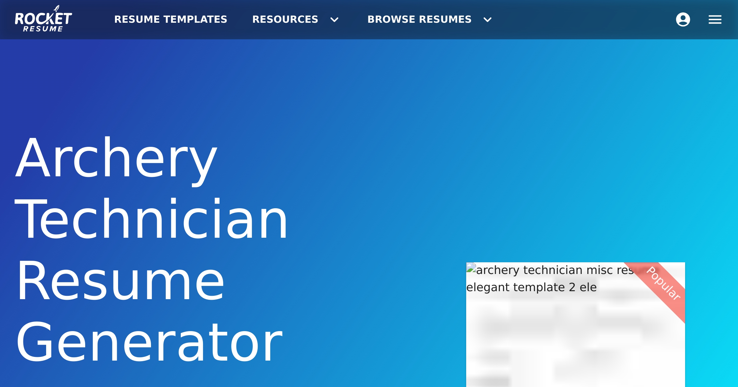 Archery Technician Resume Generator | Rocket Resume