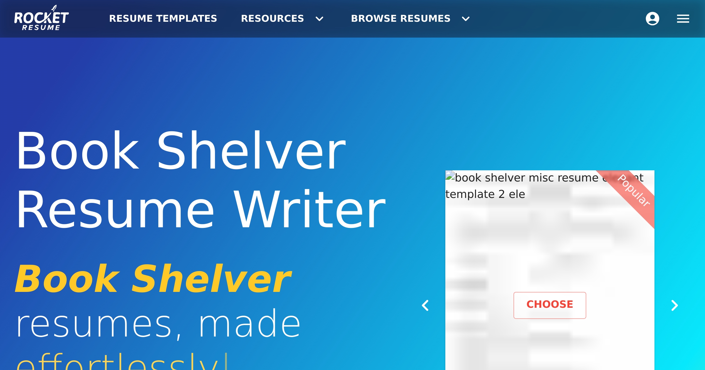 Book Shelver Resume Writer | Rocket Resume