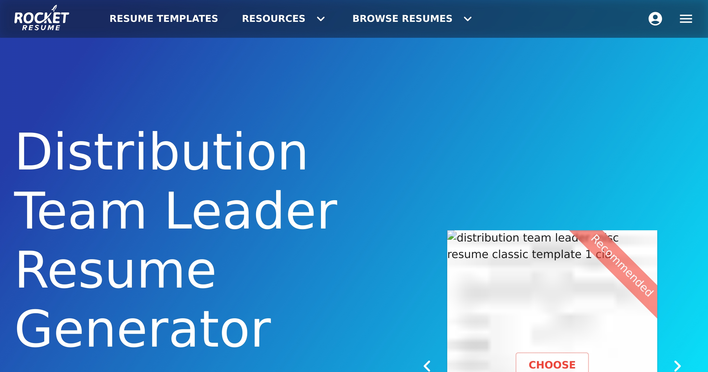 Distribution Team Leader Resume Generator | Rocket Resume