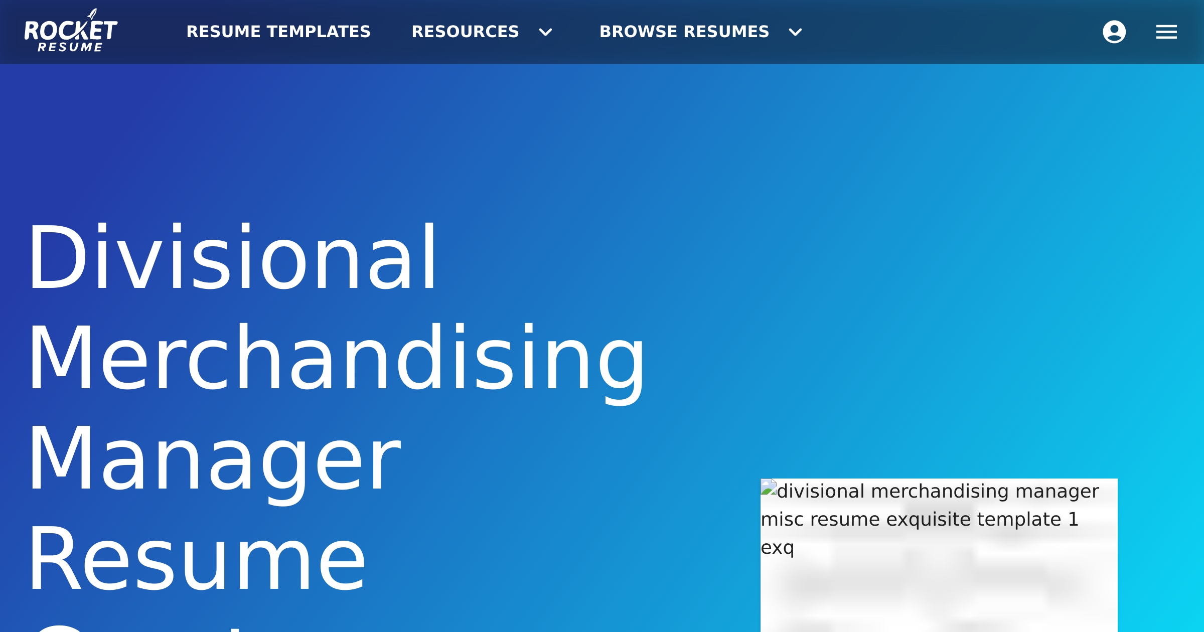 Divisional Merchandising Manager Resume Creator | Rocket Resume