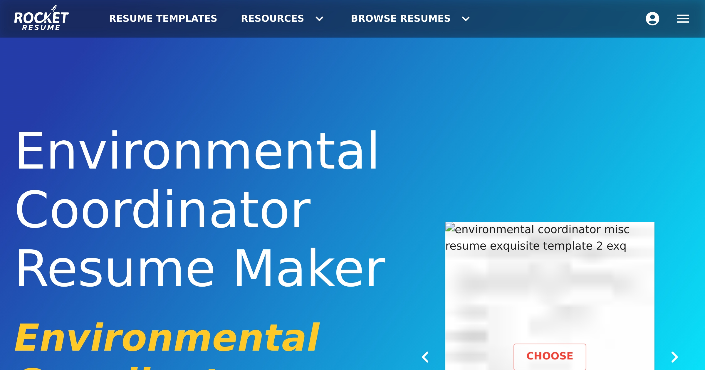 Environmental Coordinator Resume Maker | Rocket Resume