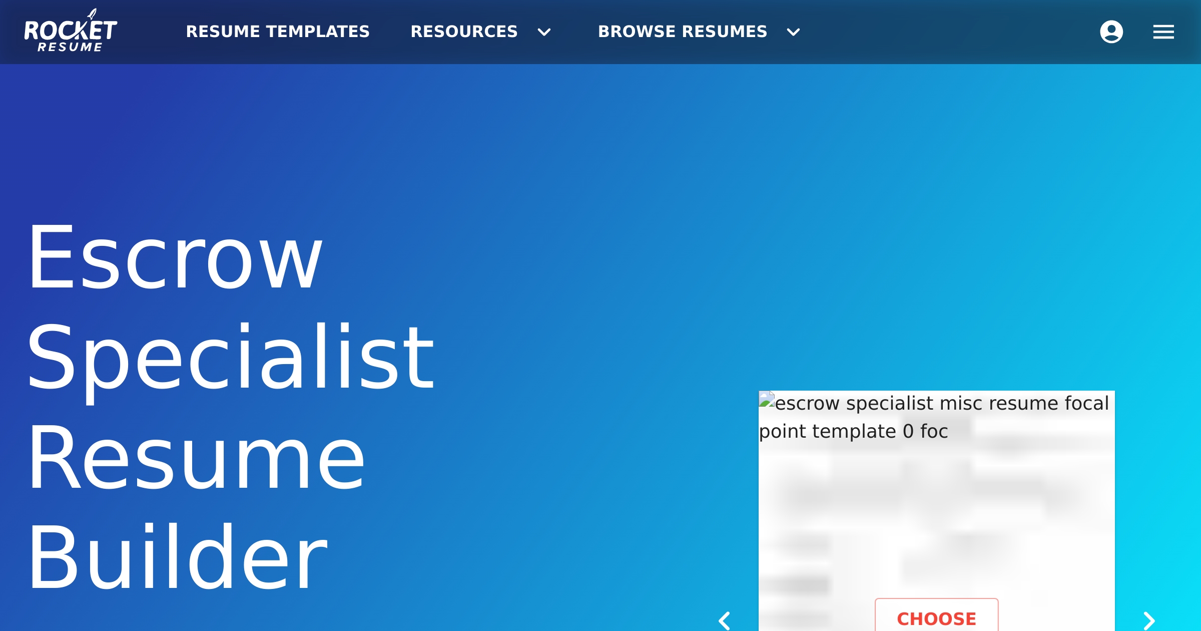 Escrow Specialist Resume Builder | Rocket Resume
