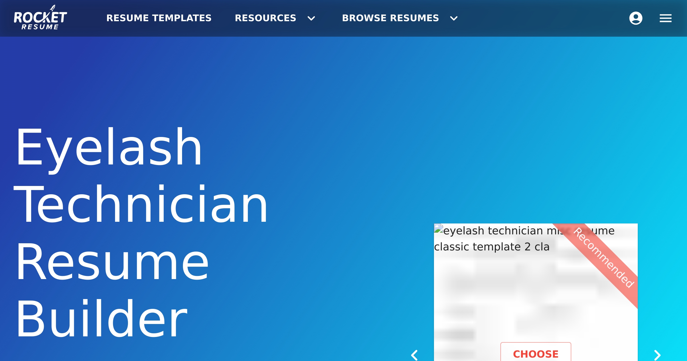 Eyelash Technician Resume Builder | Rocket Resume