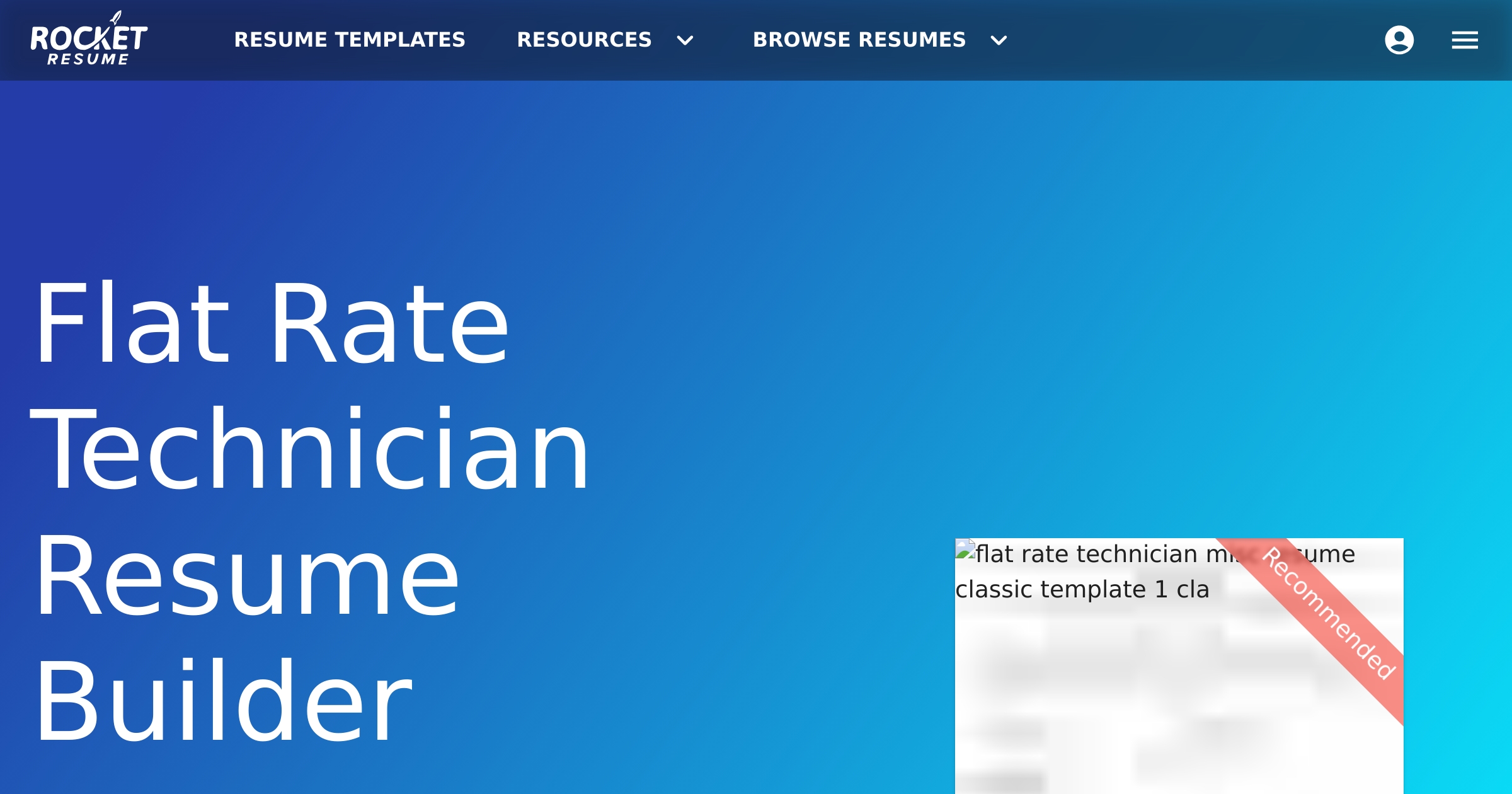 Flat Rate Technician Resume Builder | Rocket Resume