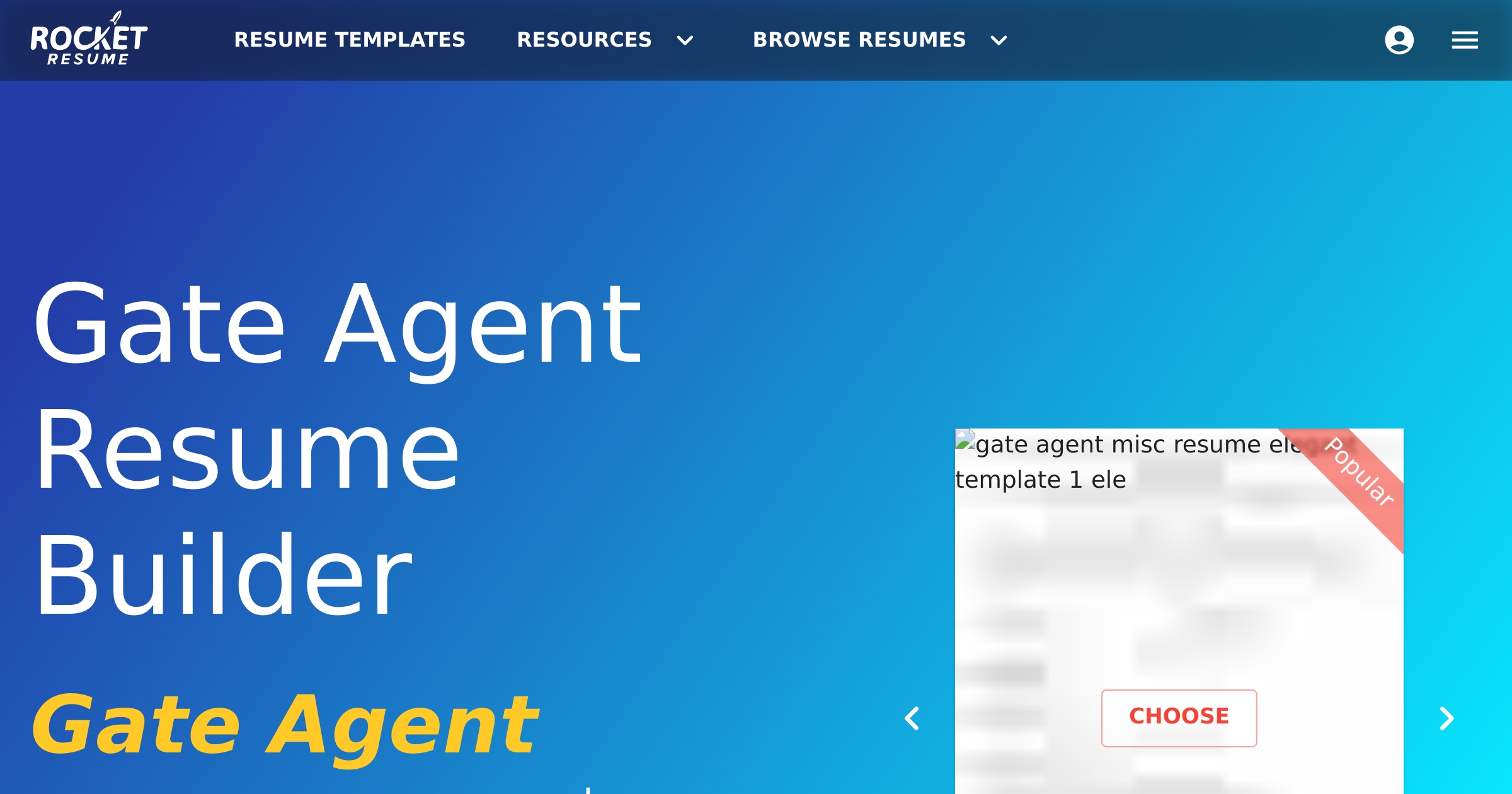Gate Agent Resume Builder | Rocket Resume