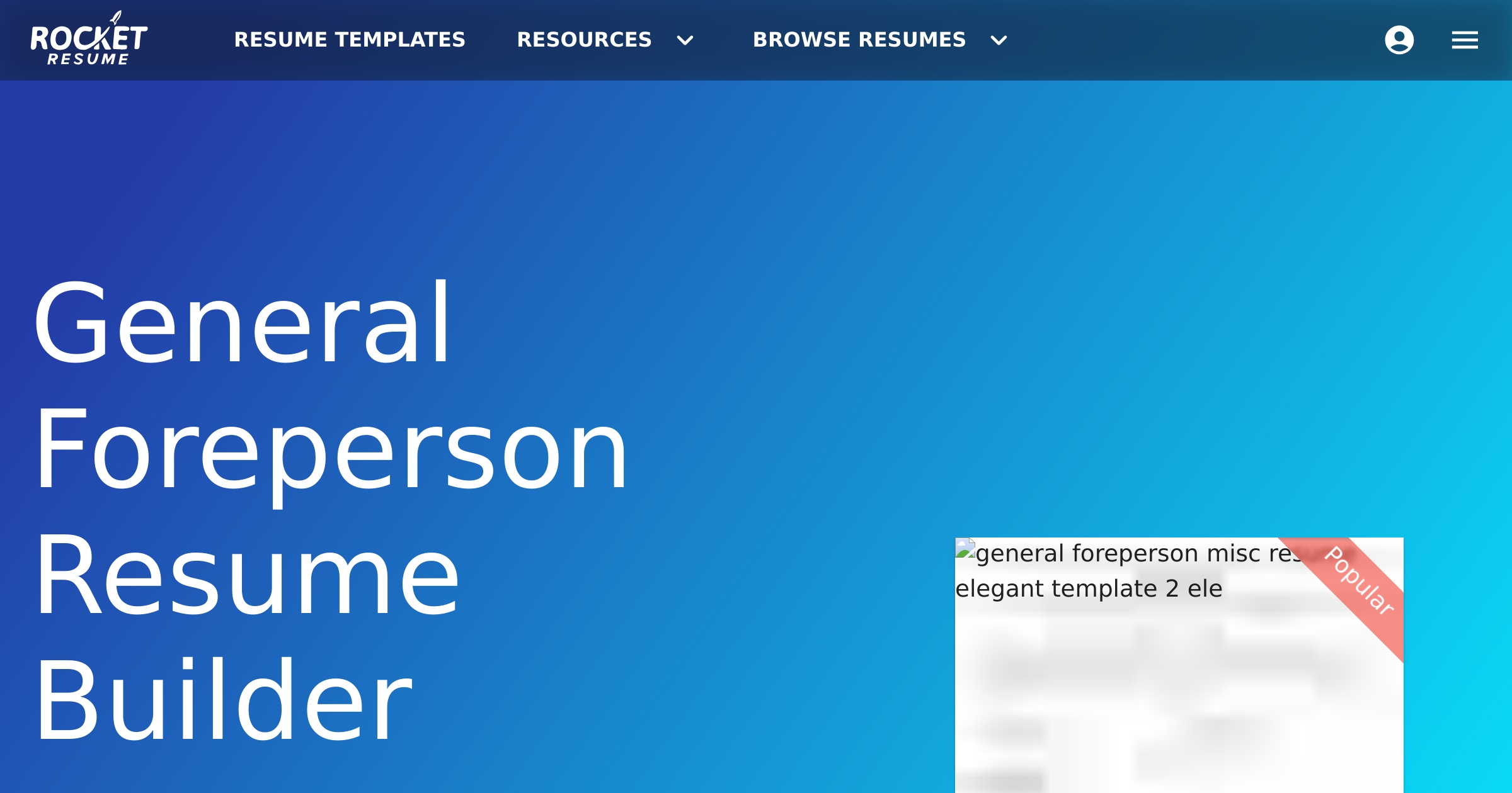 General Foreperson Resume Builder | Rocket Resume