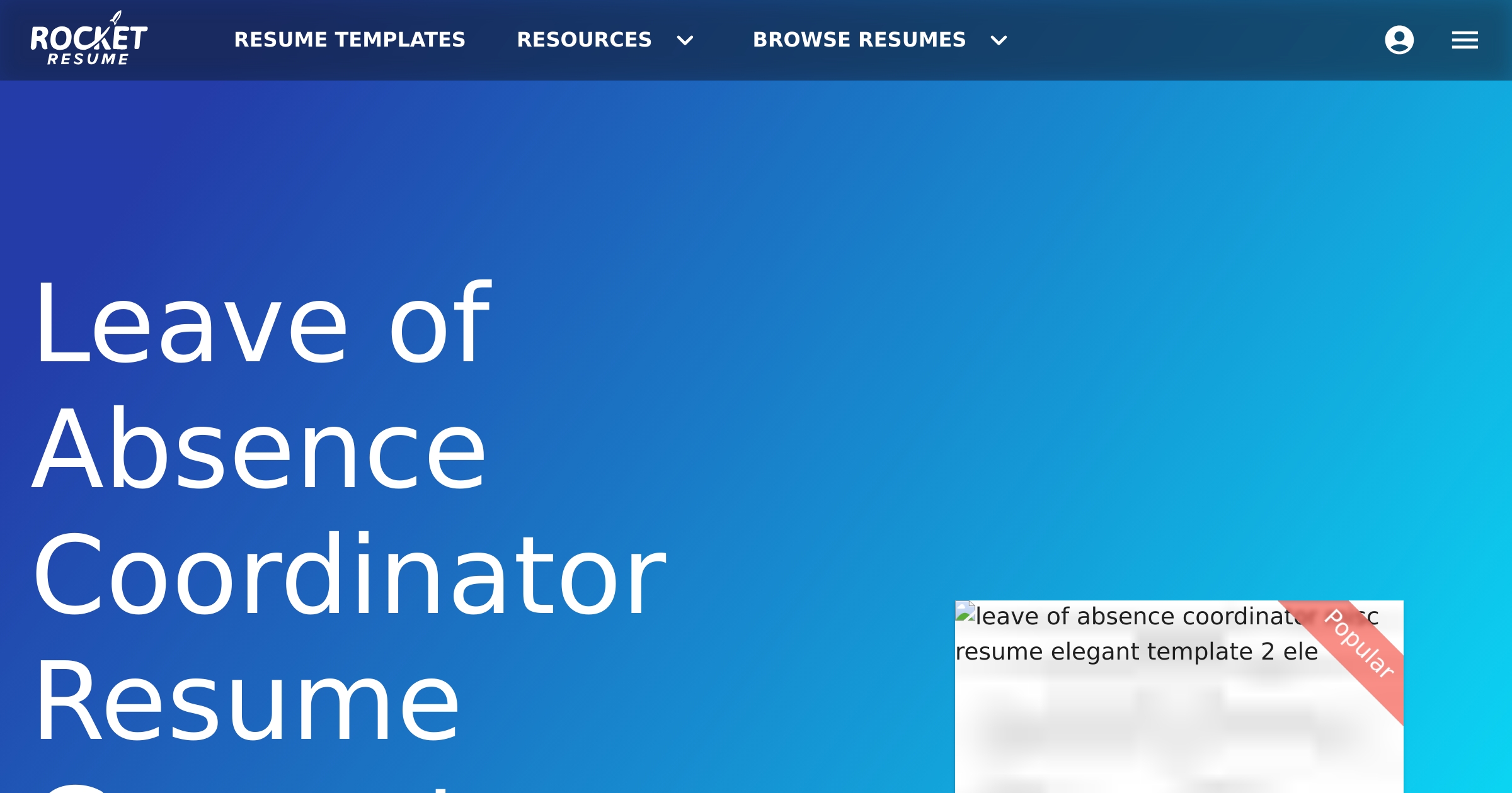 Leave of Absence Coordinator Resume Generator | Rocket Resume