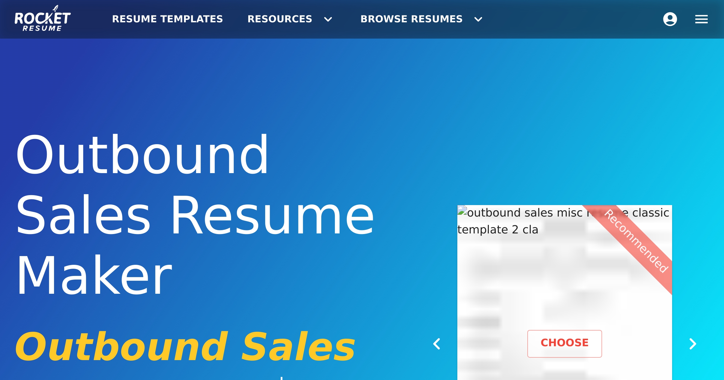 Outbound Sales Resume Maker | Rocket Resume