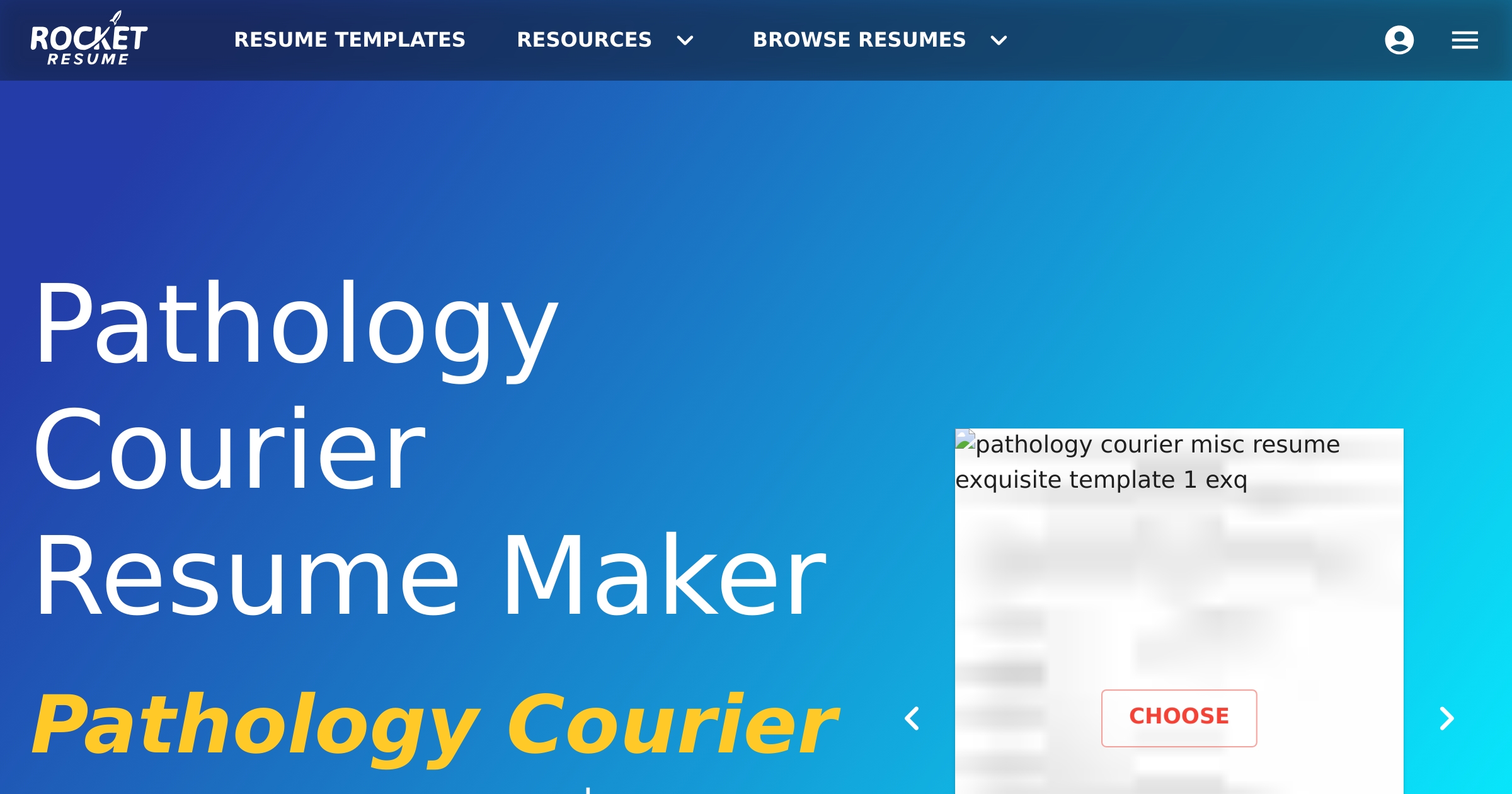 Pathology Courier Resume Maker | Rocket Resume