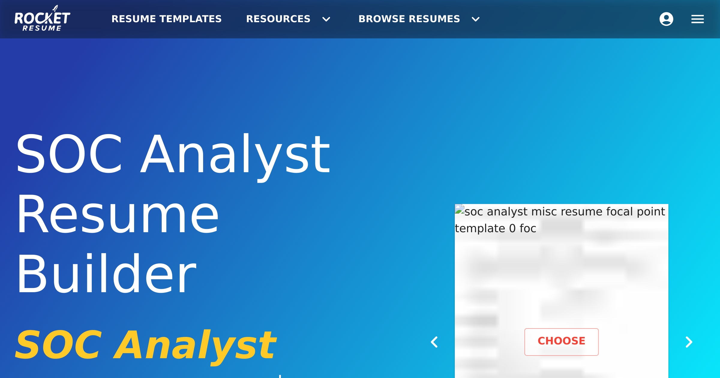 SOC Analyst Resume Builder | Rocket Resume