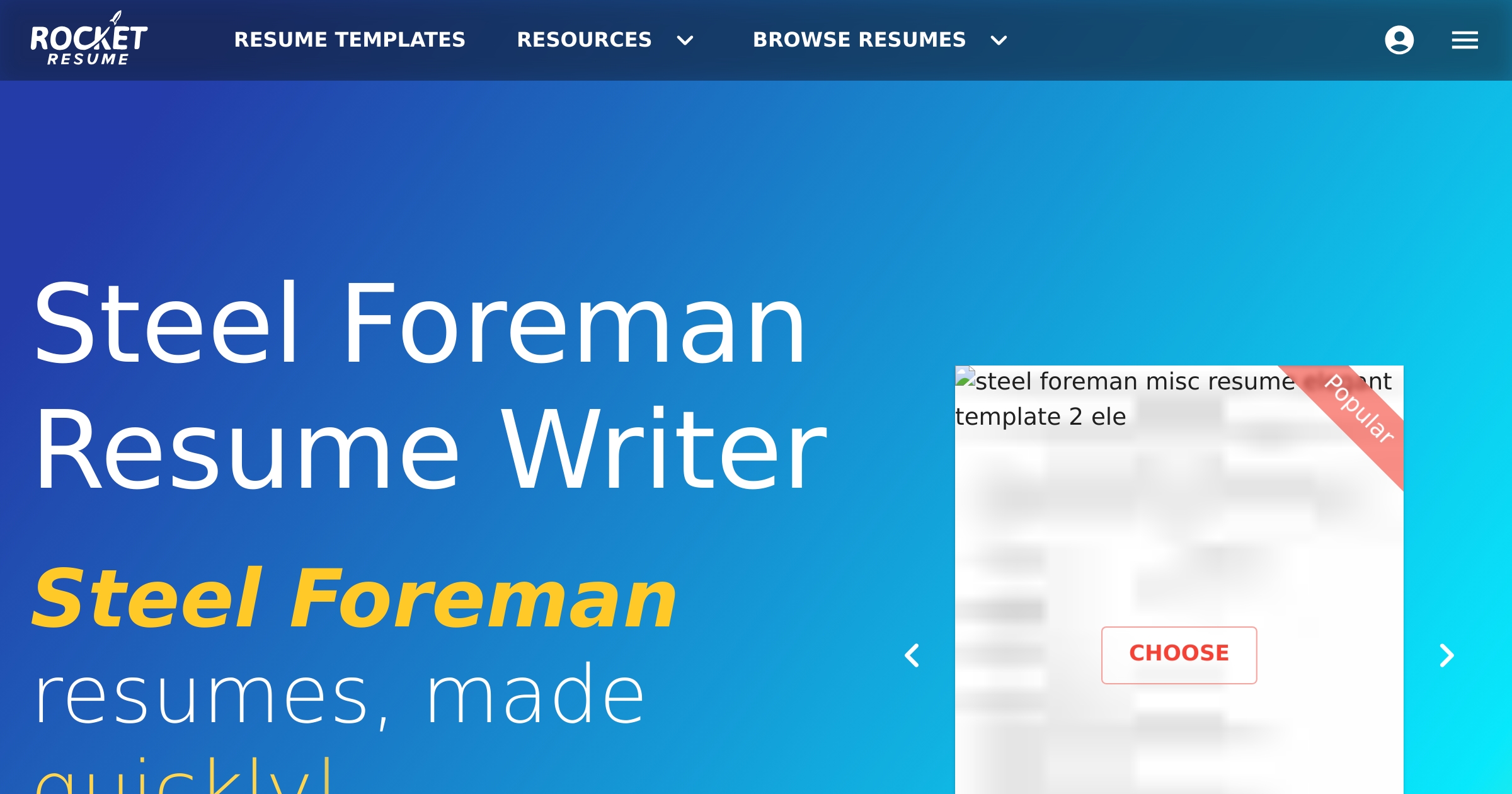Steel Foreman Resume Writer | Rocket Resume