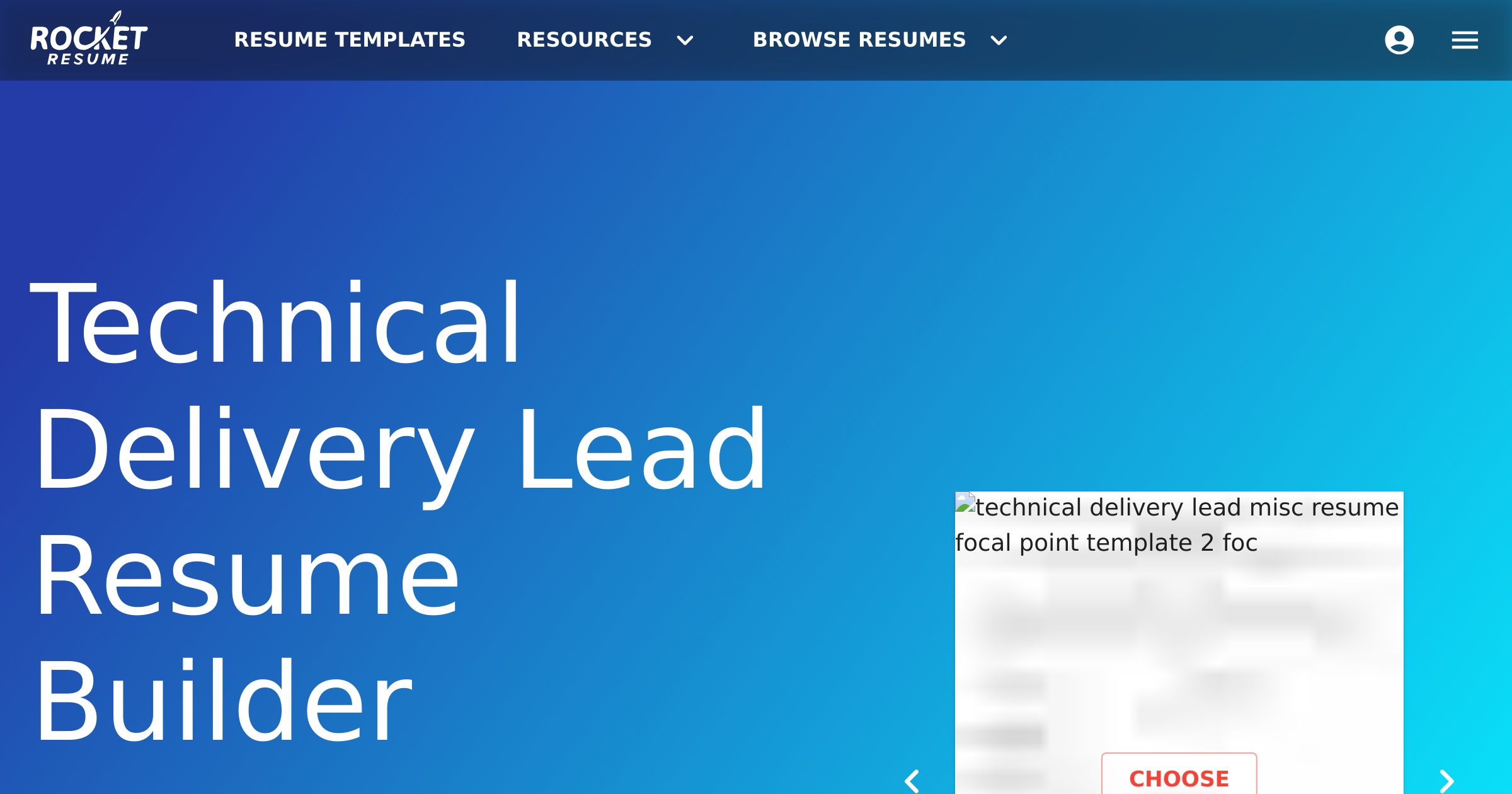Technical Delivery Lead Resume Builder | Rocket Resume