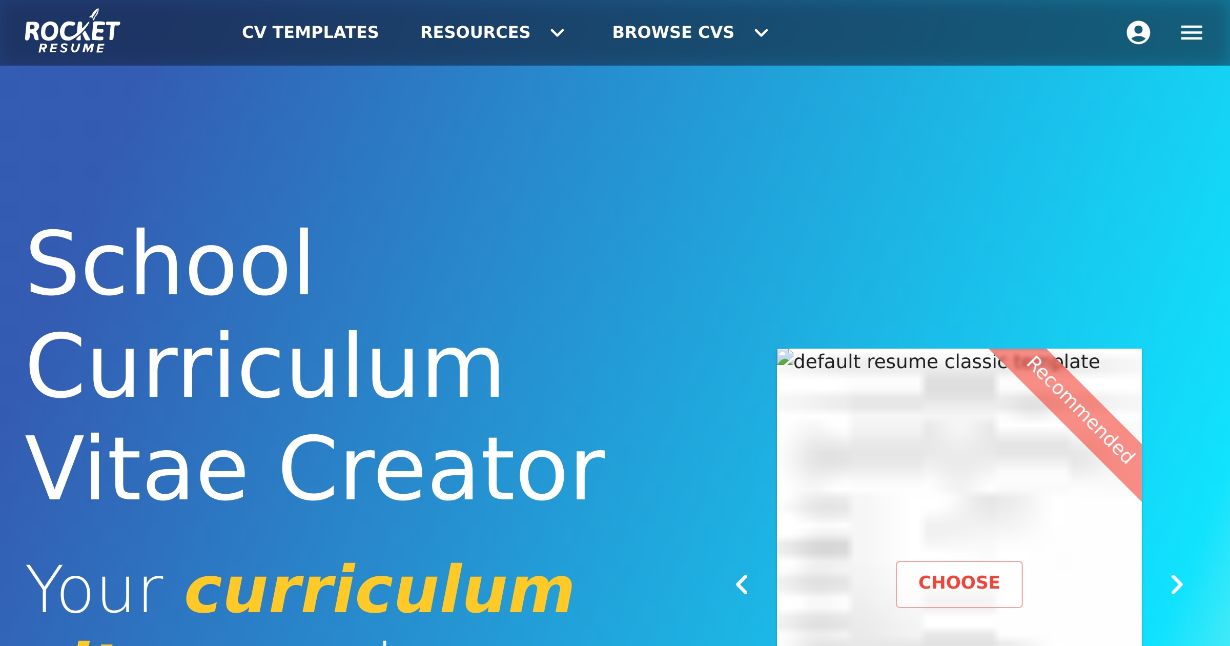 Create Your CV, Free Templates & Examples | Rocket Resume